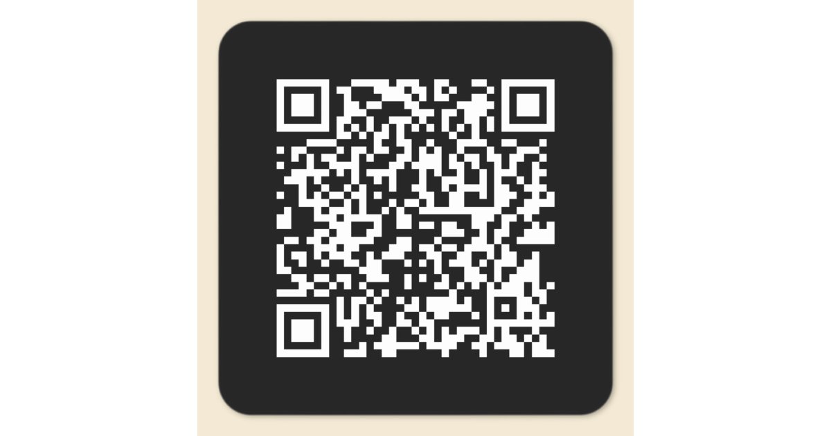 Enter URL & Create Scannable QR Code | Black White Square Sticker | Zazzle