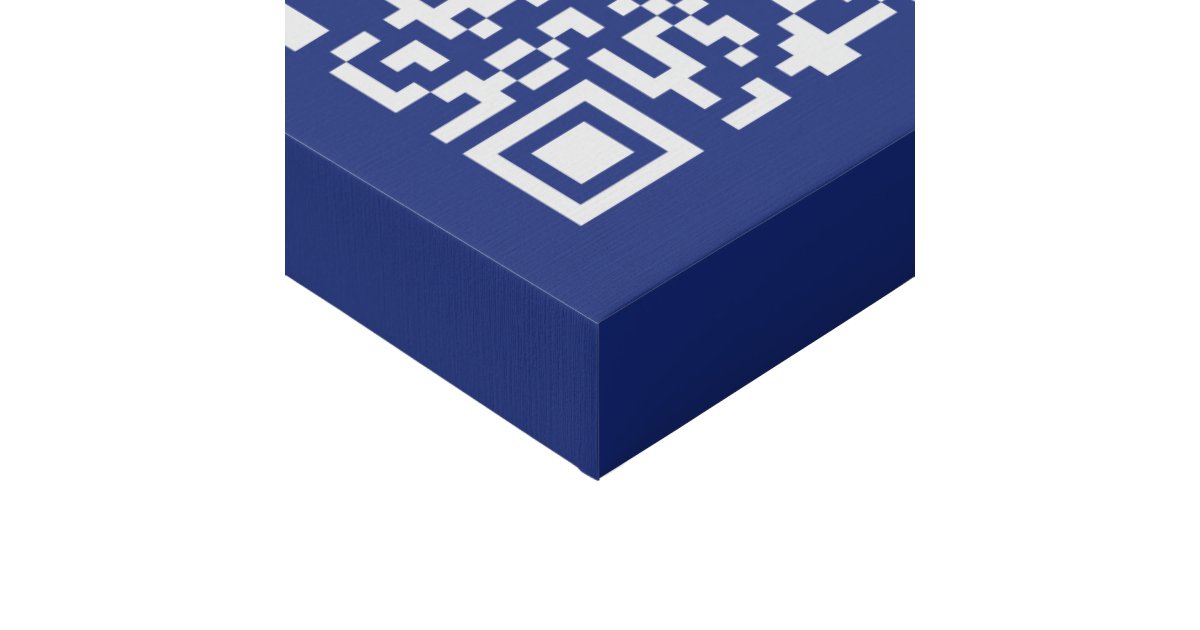 Enter URL Instantly Generated QR Code | Navy Blue Faux Canvas Print ...