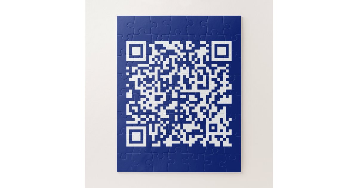 Enter URL Instantly Generated QR Code | Navy Blue Jigsaw Puzzle | Zazzle