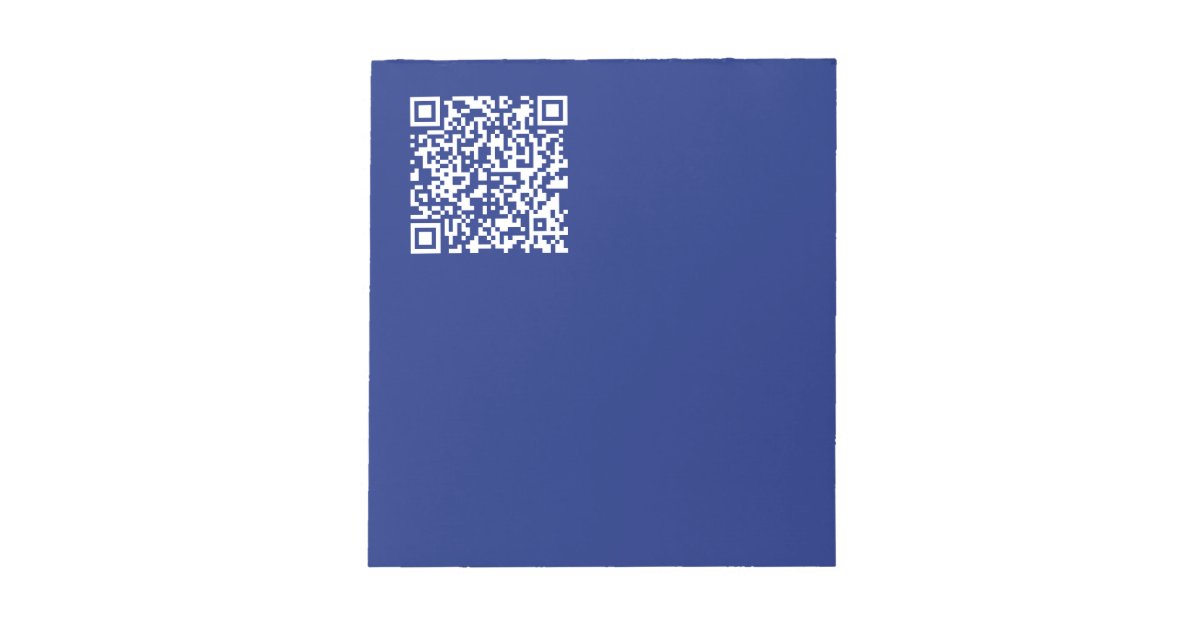 Enter URL Instantly Generated QR Code | Navy Blue Notepad | Zazzle