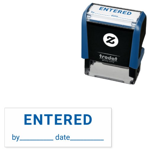 ENTERED Signature and Date Business Bookkeeping Self-inking Stamp | Zazzle