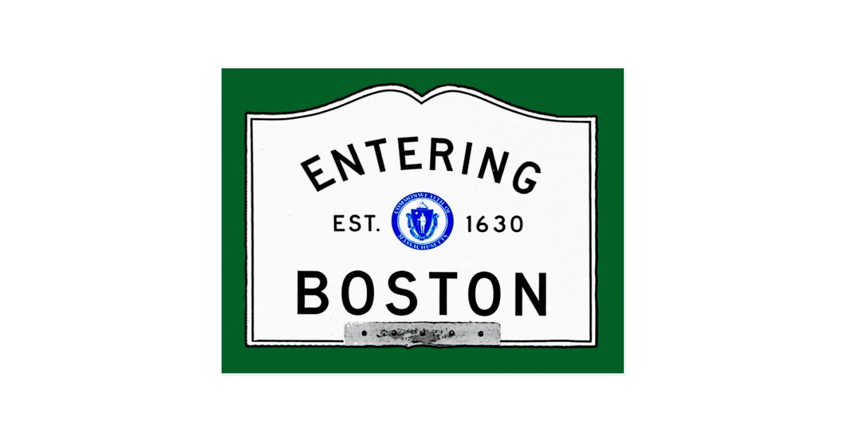Entering Boston Postcard | Zazzle.com