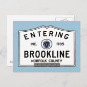 Entering Brookline Postcard | Zazzle
