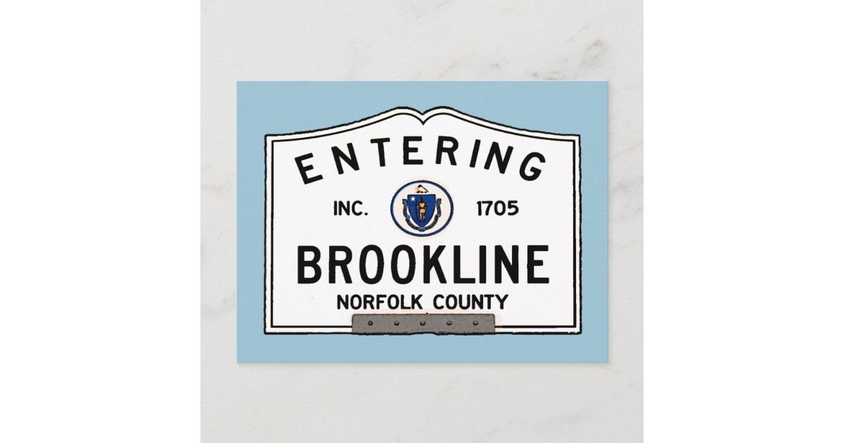 Entering Brookline Postcard | Zazzle