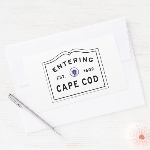 Entering Cape Cod Massachusetts Sign Rectangular Sticker | Zazzle