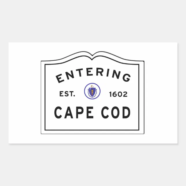 Entering Cape Cod Massachusetts Sign Rectangular Sticker | Zazzle
