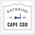 Entering Cape Cod Massachusetts Sign Wedding Favor Square Sticker | Zazzle