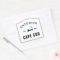 Entering Cape Cod Massachusetts Sign Wedding Favor Square Sticker | Zazzle