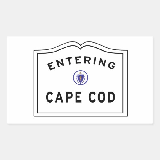 Entering Cape Cod Massachusetts Sign Welcome To Rectangular Sticker ...