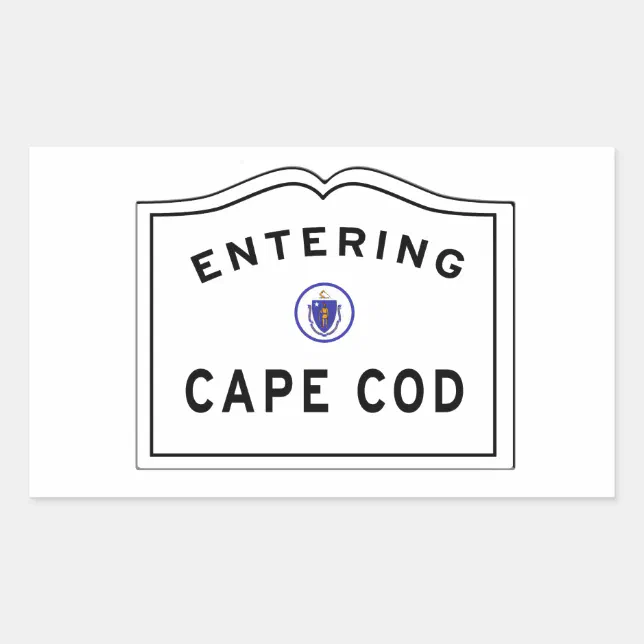 Entering Cape Cod Massachusetts Sign Welcome To Rectangular Sticker ...
