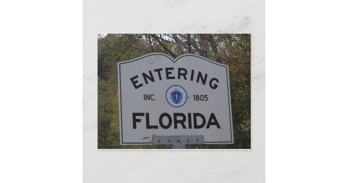 Entering Florida Sign Postcard | Zazzle