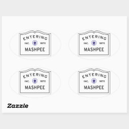 Entering Mashpee MA, Cape Cod Town Sign Oval Sticker | Zazzle