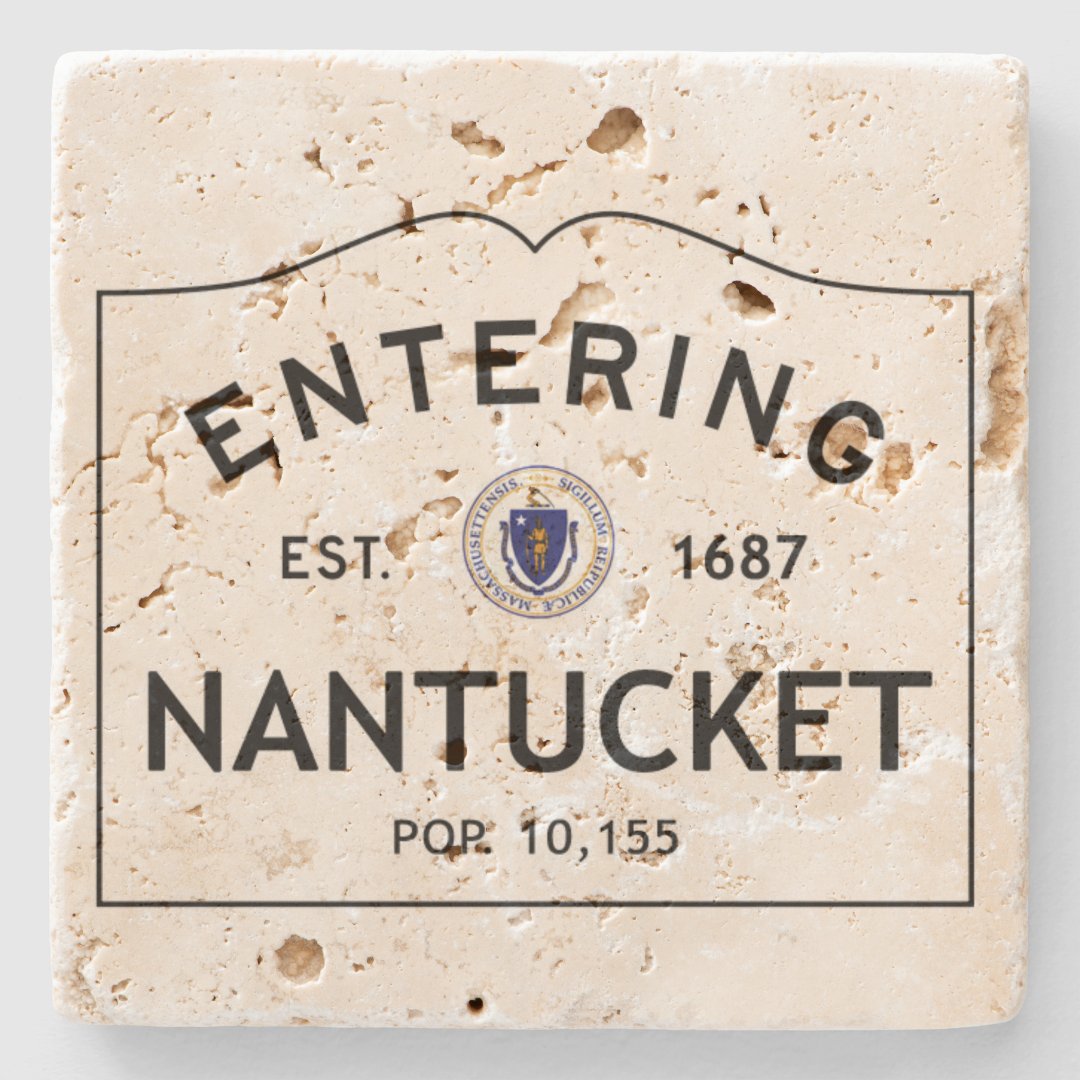Entering Nantucket Stone Coaster | Zazzle