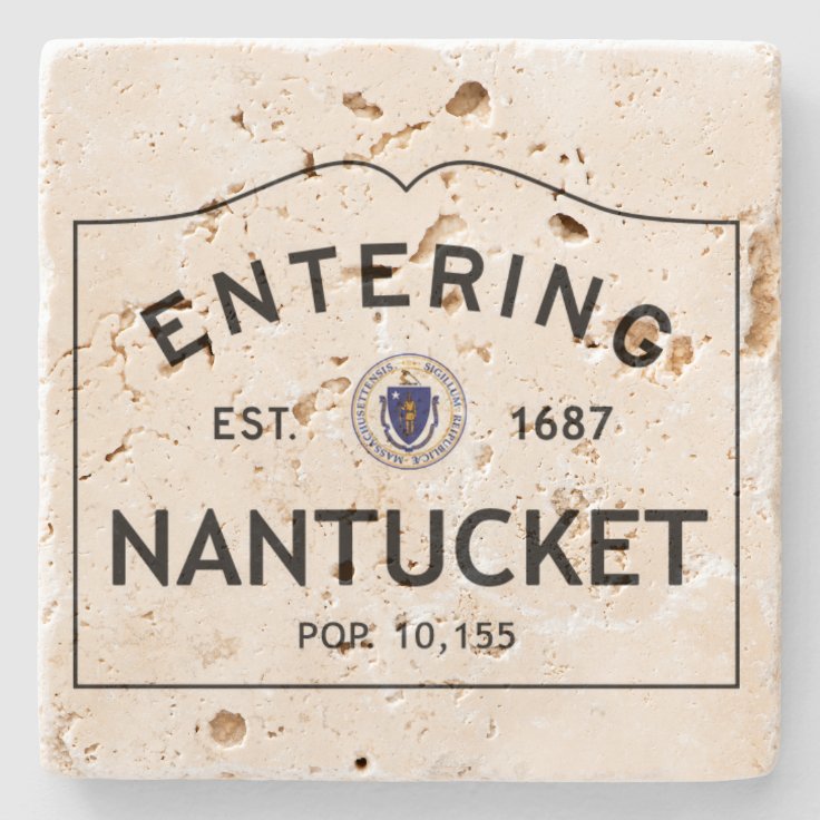 Entering Nantucket Stone Coaster | Zazzle