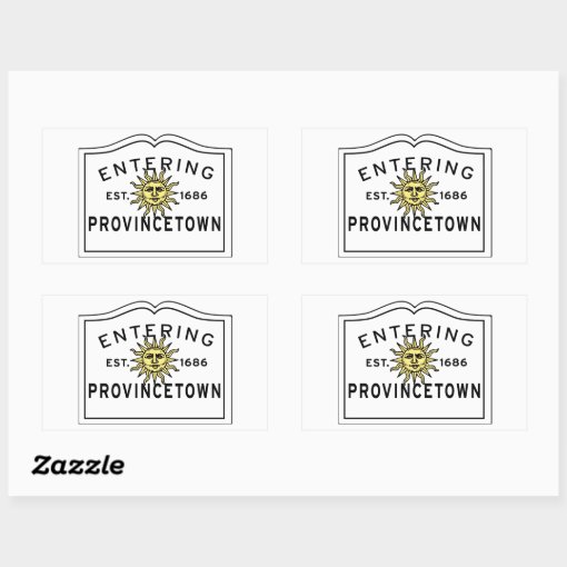 Entering Provincetown Massachusetts Town Sign Rectangular Sticker | Zazzle