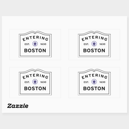 Entering the City of Boston MA Rectangular Sticker | Zazzle