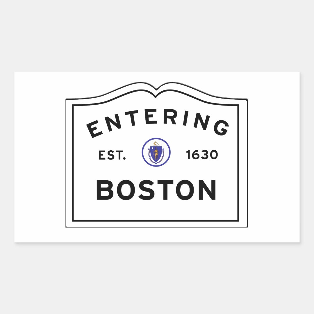 Entering the City of Boston MA Rectangular Sticker | Zazzle