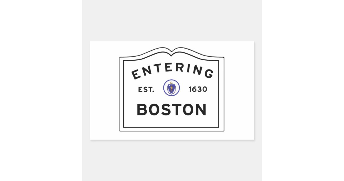 Entering the City of Boston MA Rectangular Sticker | Zazzle