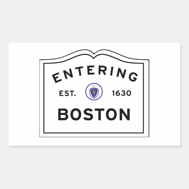 Entering the City of Boston MA Rectangular Sticker | Zazzle
