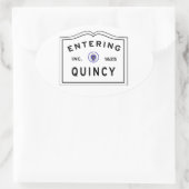 Entering the City of Quincy Massachusetts Oval Sticker | Zazzle