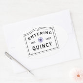 Entering the City of Quincy Massachusetts Oval Sticker | Zazzle