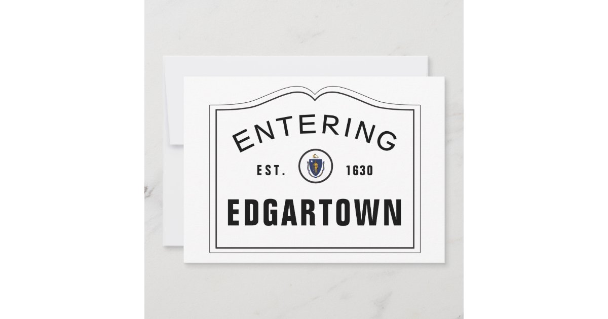 Entering Town Massachusetts Sign Invitation | Zazzle