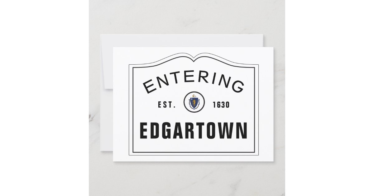 Entering Town Massachusetts Sign Invitation | Zazzle