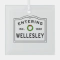 Entering Wellesley Massachusetts Glass Ornament | Zazzle