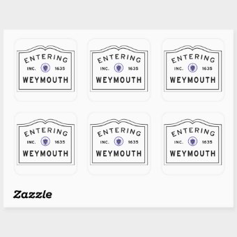 Entering Weymouth MA Square Sticker | Zazzle