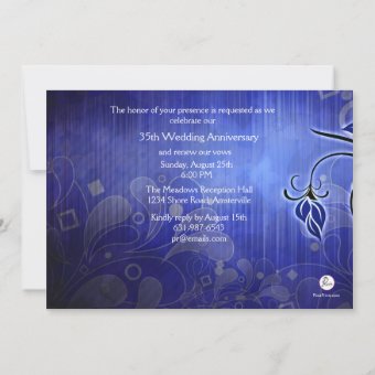Enthusiastic Blue - Anniversary Invitation | Zazzle