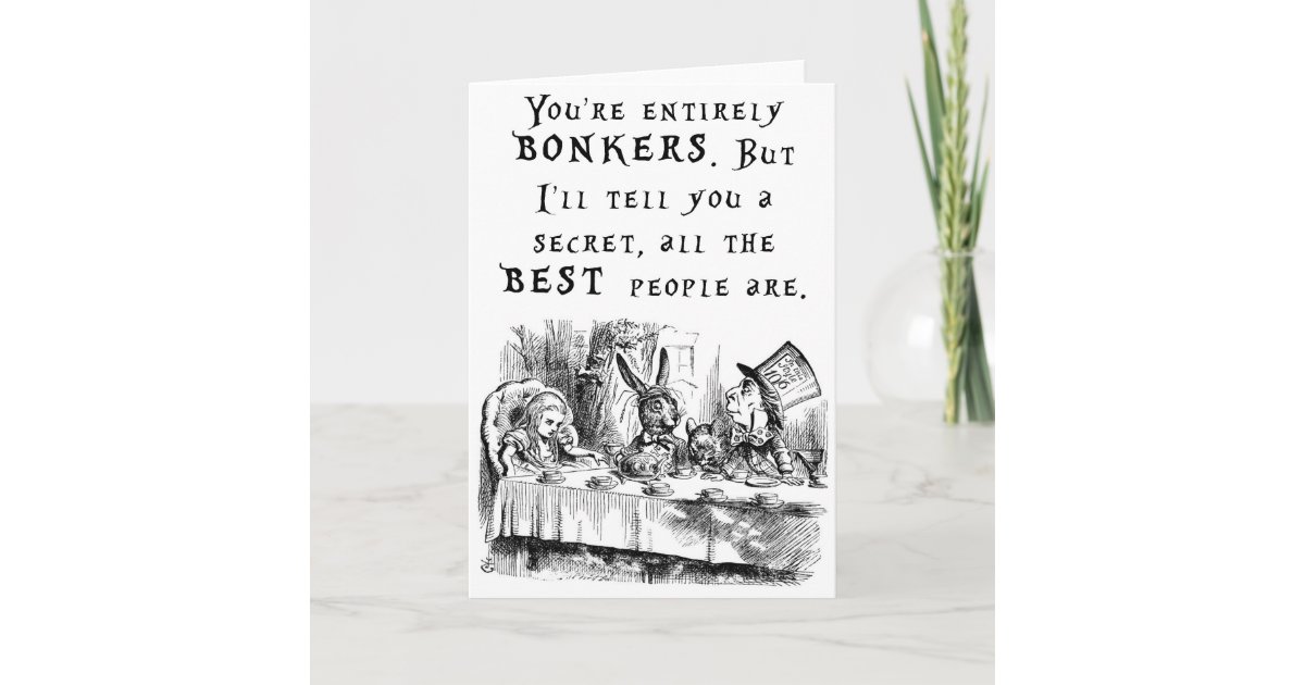 entirely bonkers A4 Card | Zazzle