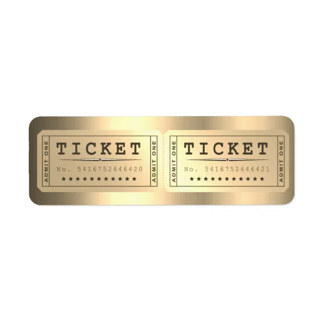 Entrence Entreatment Ticket Show Foxier Gold Label | Zazzle