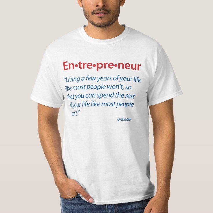 Entrepreneur Definition Slogan Tee | Zazzle
