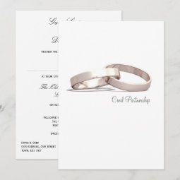 Entwined Gold Rings BL- Civil Partnership Invite | Zazzle