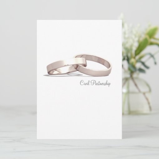 Entwined Gold Rings BL- Civil Partnership Invite | Zazzle