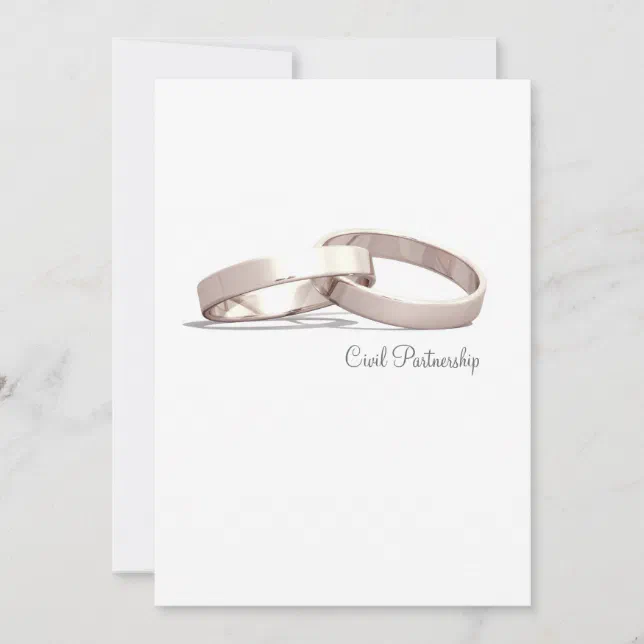 Entwined Gold Rings BL- Civil Partnership Invite | Zazzle