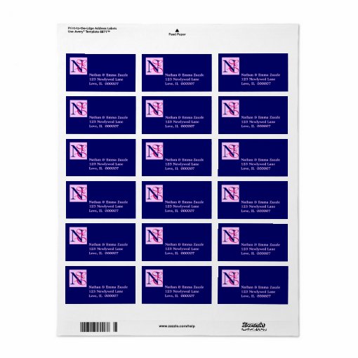 Entwined initials monogram label | Zazzle