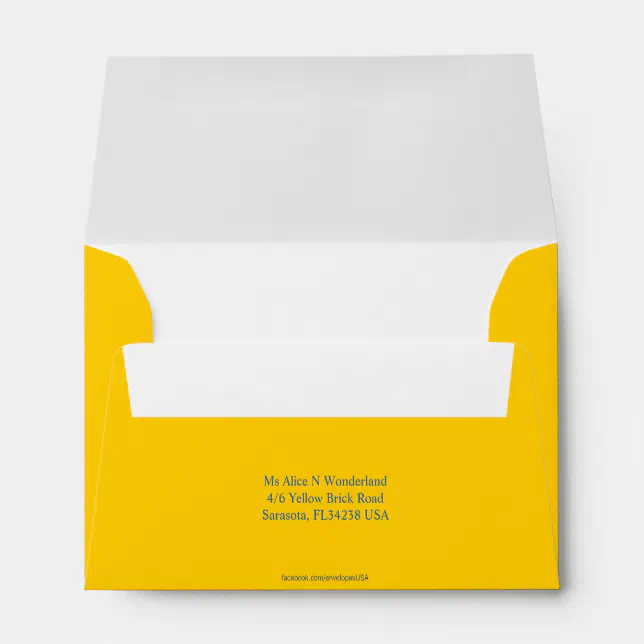Envelope A6 Mellow Yellow Return Address | Zazzle