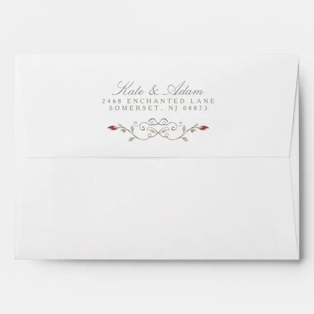ENVELOPE | Elegant Red Rose of Beauty Wedding | Zazzle