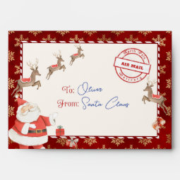 Envelope for letter from Santa Claus, North pole | Zazzle