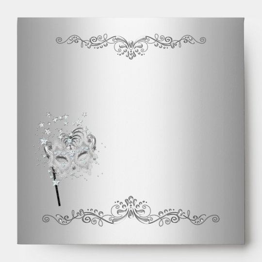 Envelope Silver White Mask Masquerade | Zazzle.com