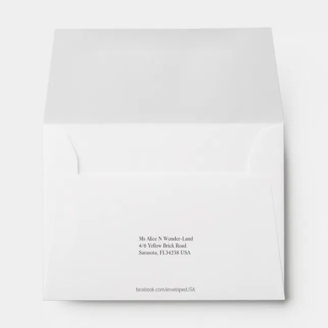 Envelope Size A6 White Return Address | Zazzle