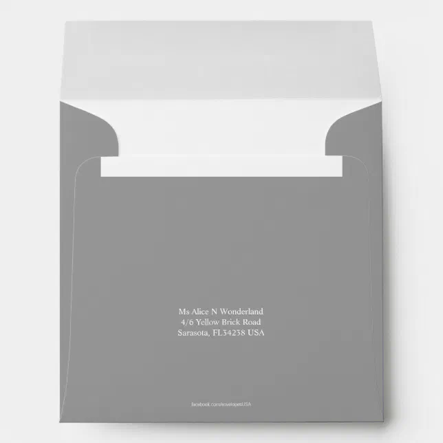 Envelope Square Dark Grey Return Address | Zazzle