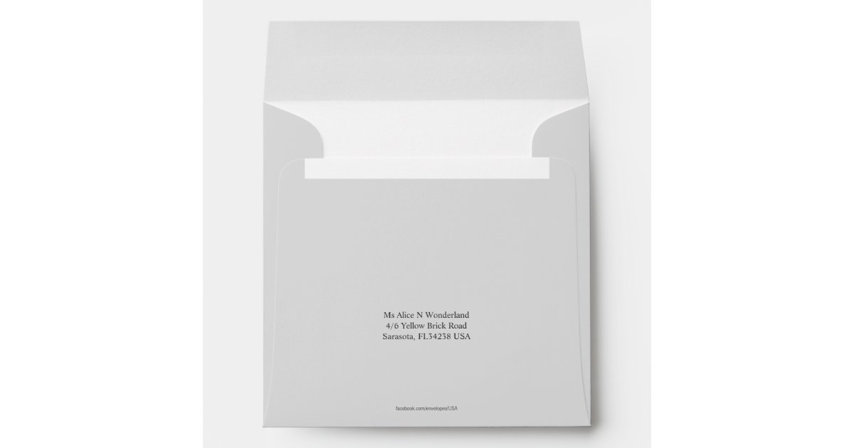 Envelope Square Light Grey Return Address | Zazzle