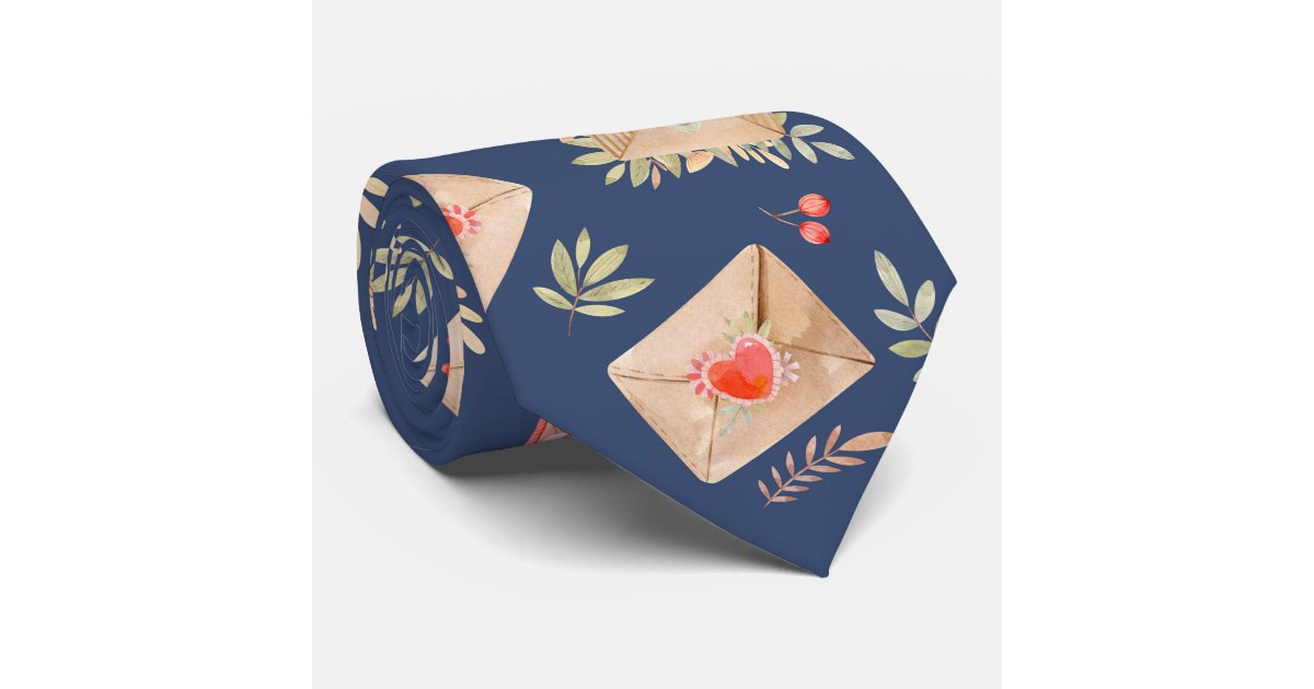 Envelopes With Hearts Neck Tie | Zazzle