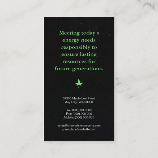 Environmental Business Card | Zazzle