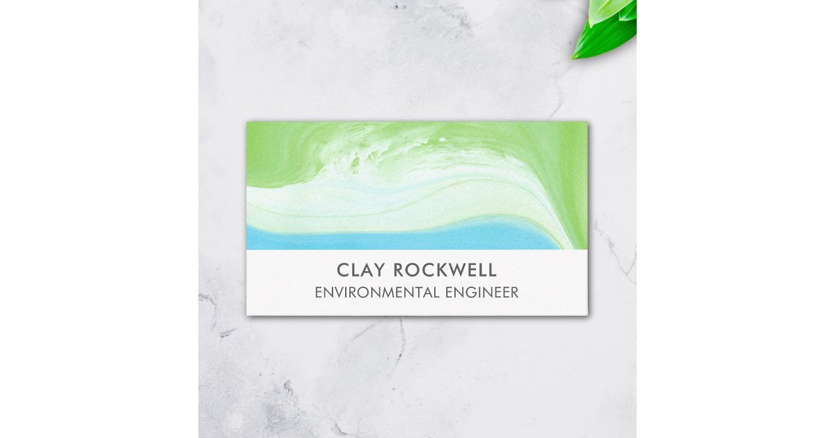 Environmental Engineer Consultant Eco Green Blue Business Card | Zazzle