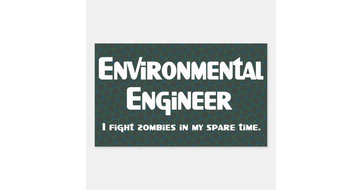 Environmental Engineer Zombie Fighter Rectangular Sticker | Zazzle