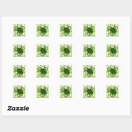 Environmental reCYCLE Classic Round Sticker | Zazzle