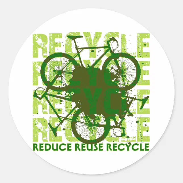 Environmental reCYCLE Classic Round Sticker | Zazzle